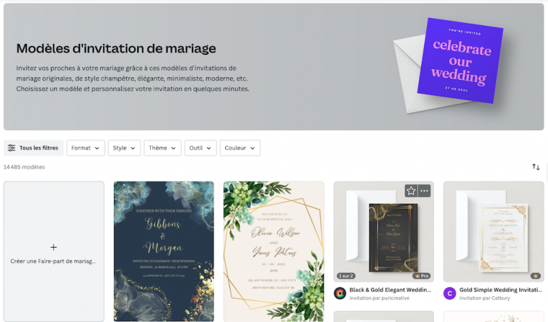 Faire-Part de Mariage Gratuit: 7 Outils et Modèles - Blog Tuto.com