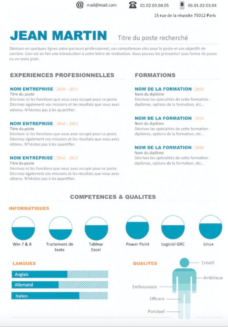 20 templates de CV gratuits pour faire la différence - Blog Tuto.com